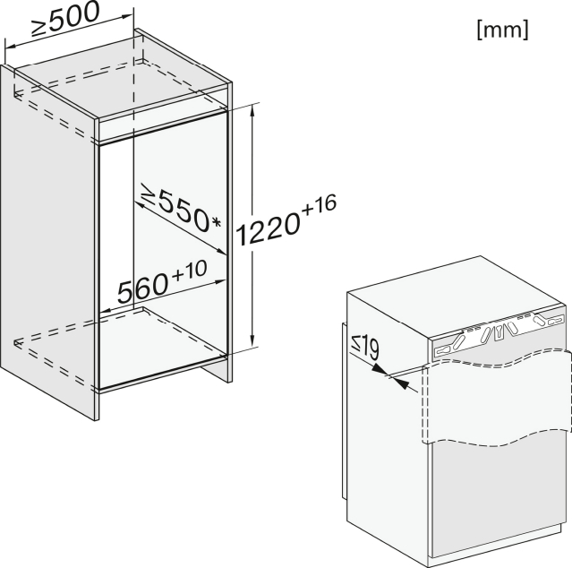Miele K 7373 B - 122 cm, Einbau-Kühlschrank