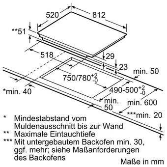 Siemens EX875LEC1E (80 cm Induktions-Kochfeld autark)